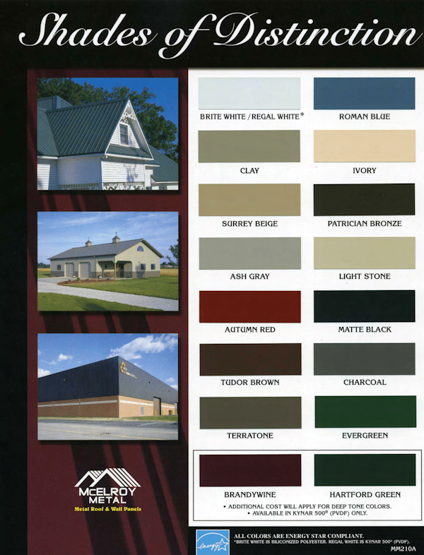 Metal Roof Colors - Metal Roofing Colors | McElroy Metal
