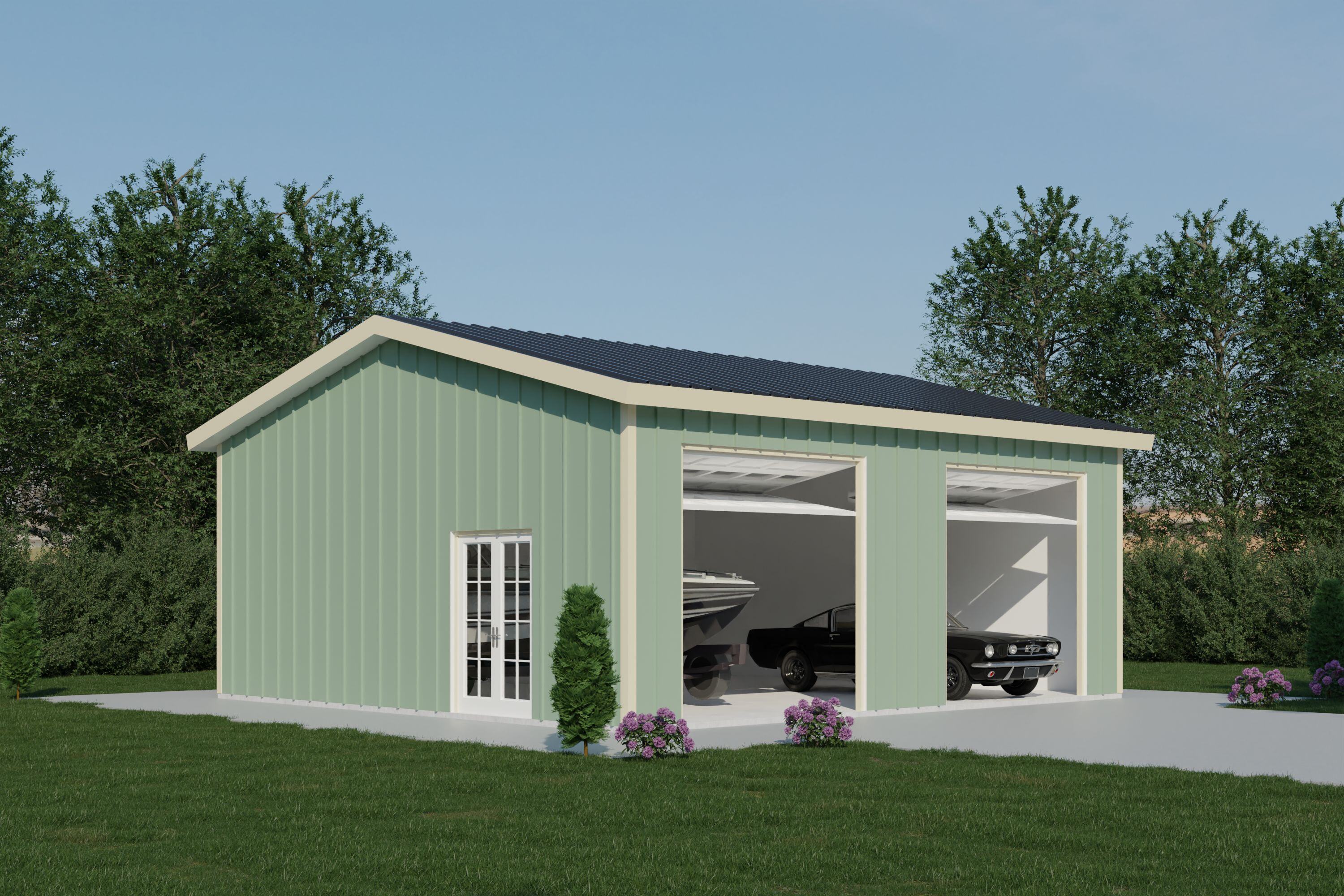 EasyFrame Two-Car Garage - Cold Formed Steel Building Models | McElroy ...